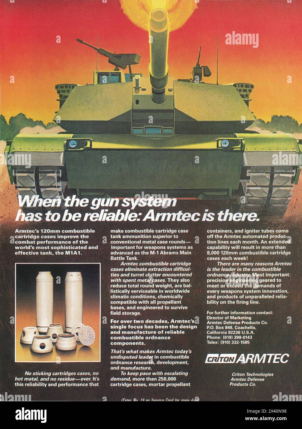 1980s Criton Technologies Armtec Defense Products Ad - 120mm ...