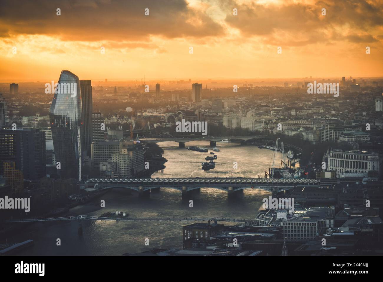 London, UK - January 2024: Skyline of London from Sky Garden Stock ...