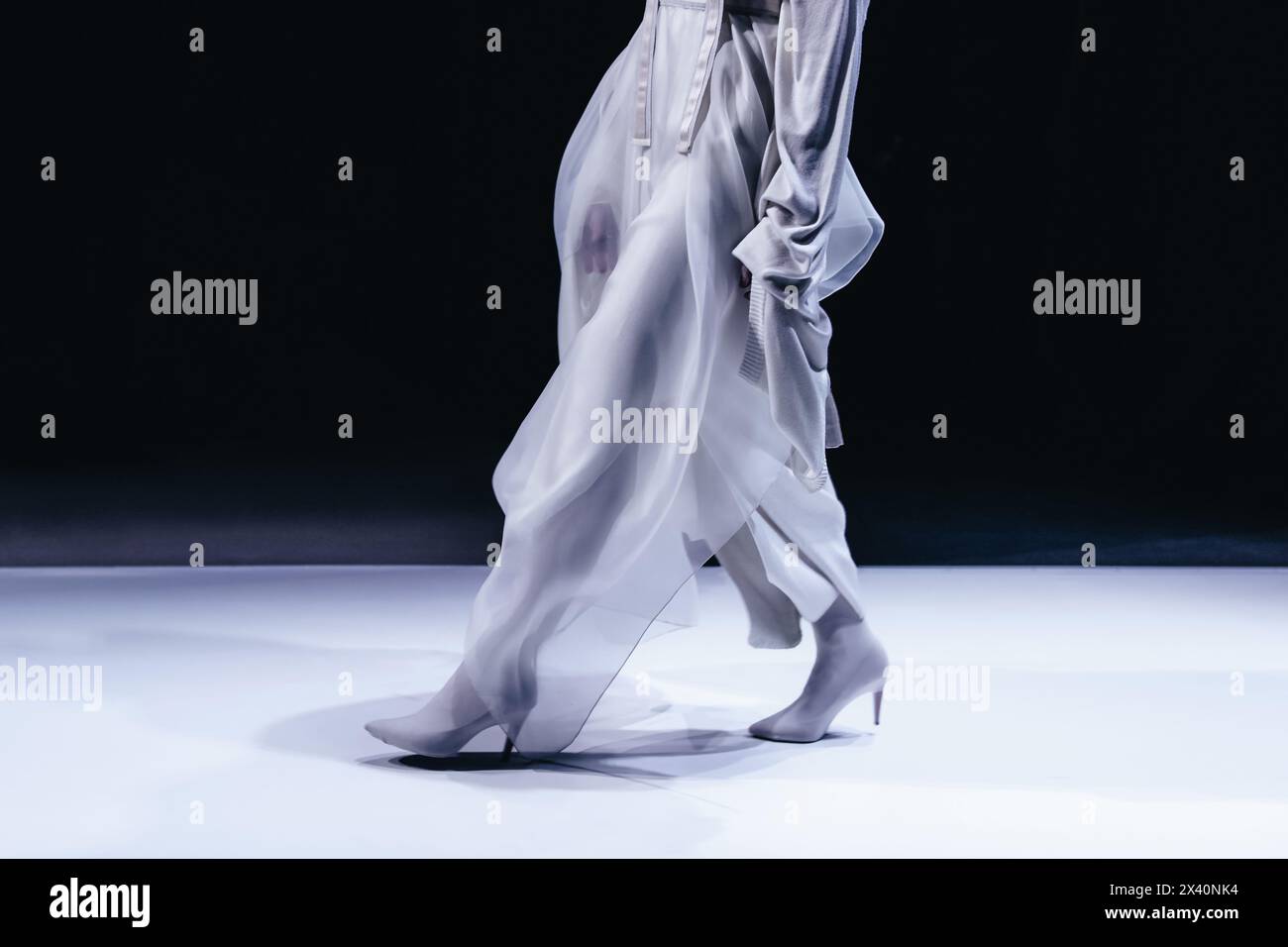 Elegant white dress on a female figure and high heel shoes, women's ...