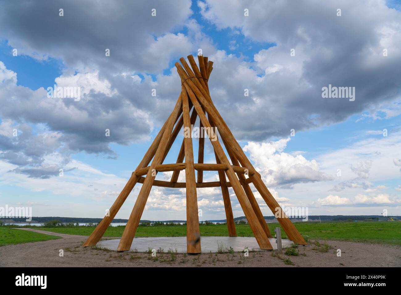 Structure known as the Papal site in Fort Simpson, NWT with beautiful ...