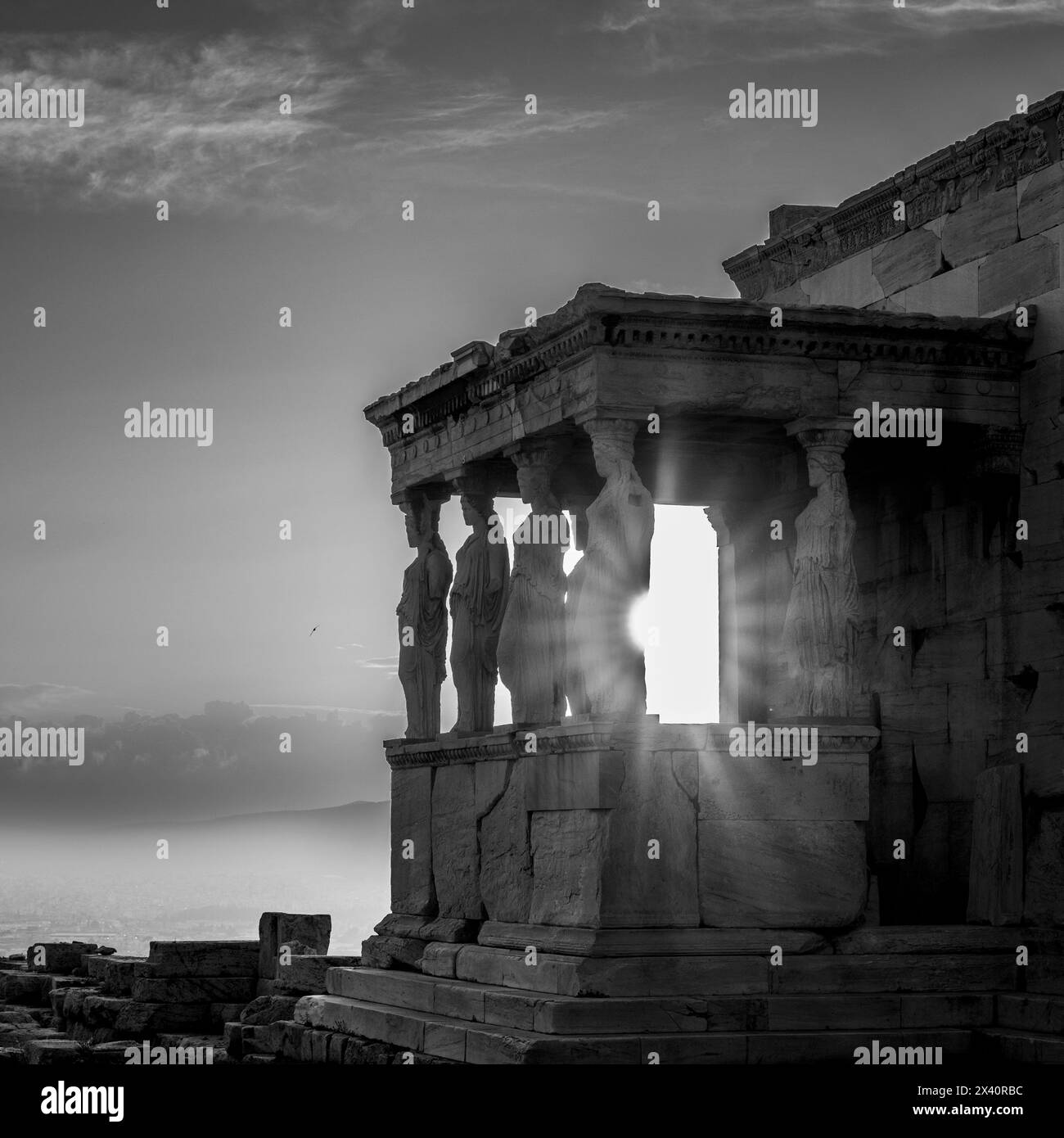 Ancient ruins temple athena Black and White Stock Photos & Images - Alamy