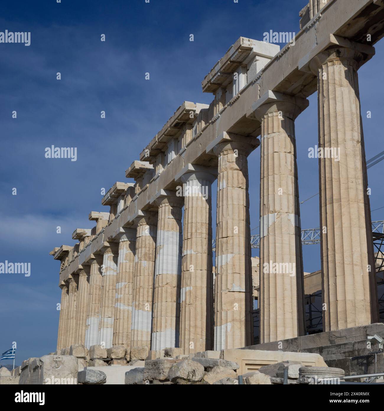 Ancient architecture at the Acropolis of Athens in Greece. The ...