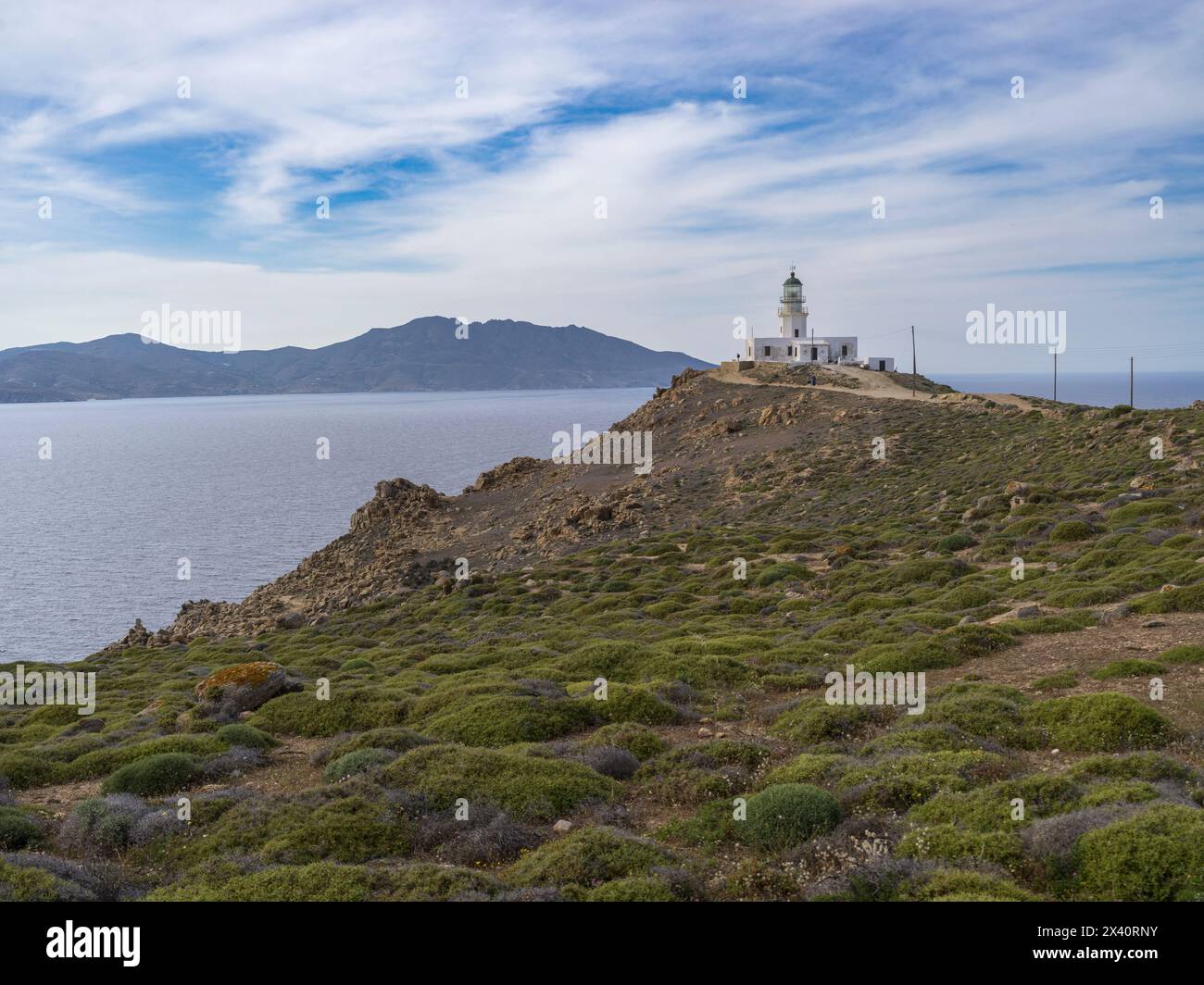Armenistis Lighthouse, an iconic lighthouse abandoned on the coast of ...