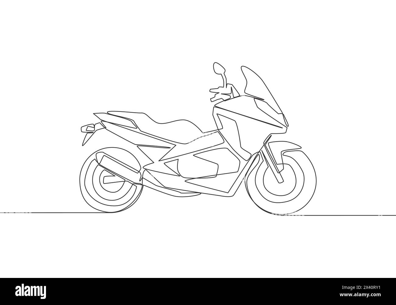 One continuous line drawing of trendy elegant Asian underbone motorbike ...