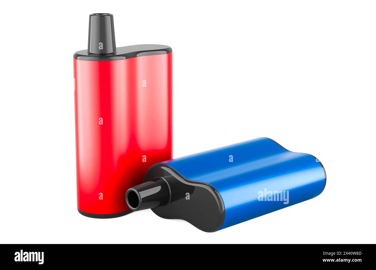 Disposable electronic cigarette with recharging. 3D rendering isolated ...