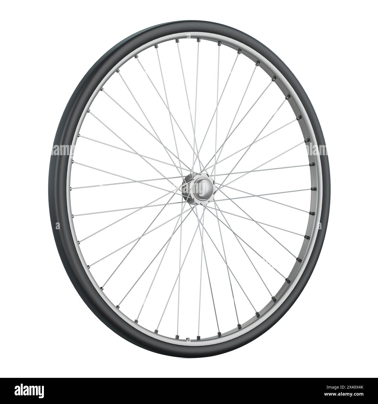 Retro wire-spoked wheel, 3D rendering isolated on white background ...