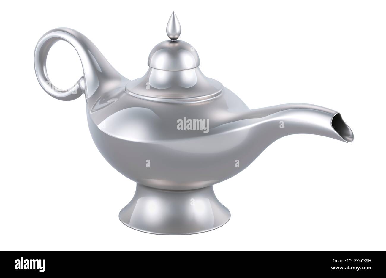 Aladdin magic lamp, 3D rendering isolated on white background Stock ...