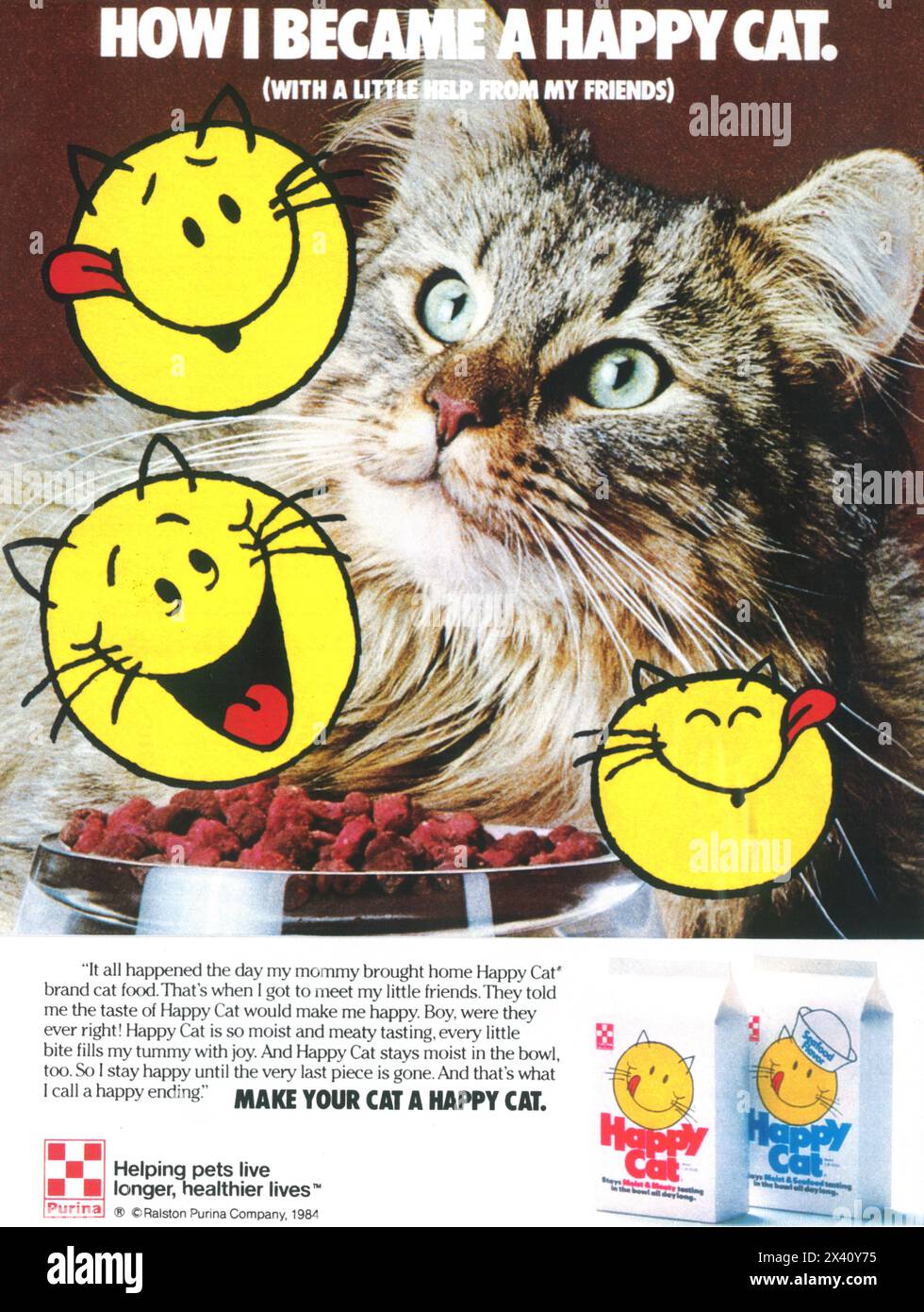 Vintage cat food advertisement hi-res stock photography and images - Alamy