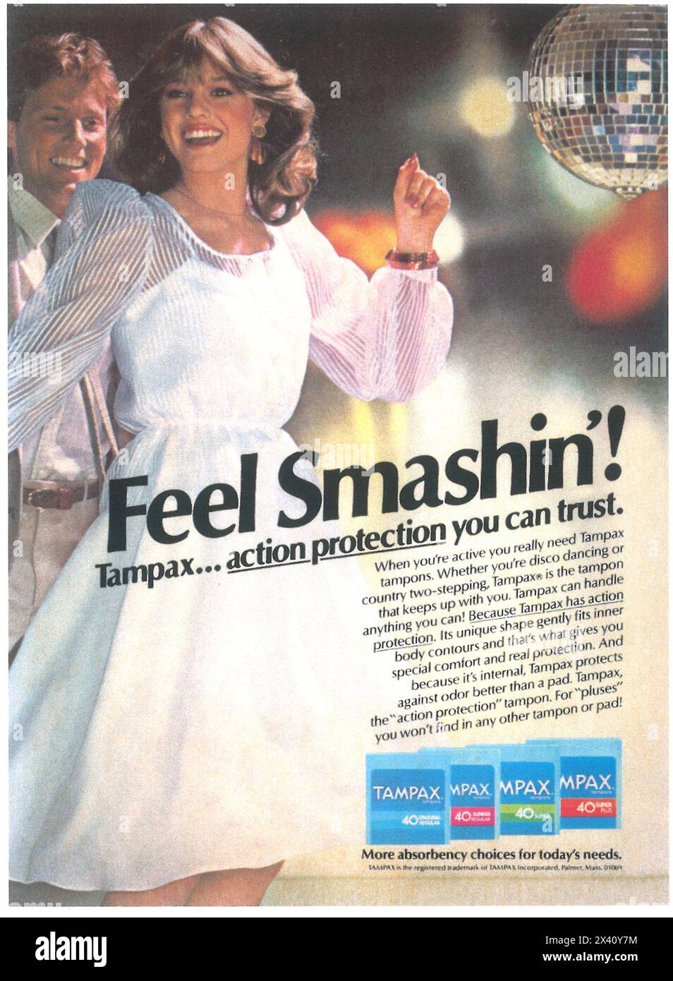 Vintage magazine advert tampax hi-res stock photography and images - Alamy