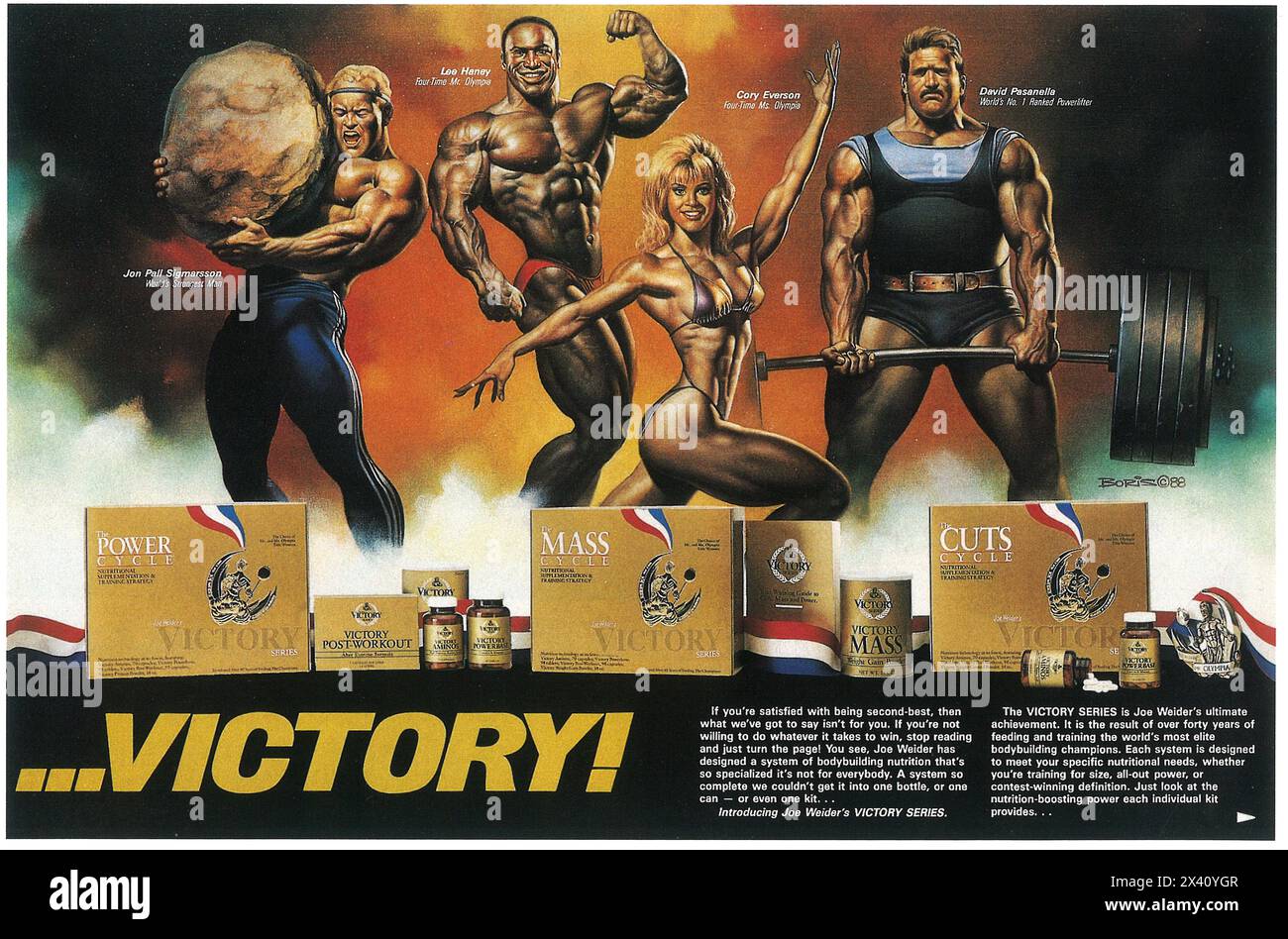 1988 Joe Weider's Victory series supplements ad with Boris Vallejo ...