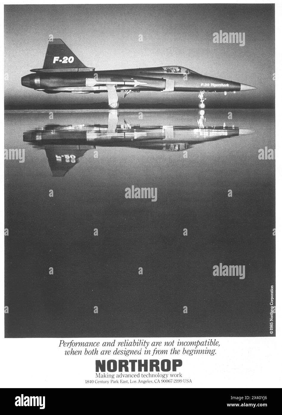 1986 Northrop ad - Northrop F-20 Tigershark Stock Photo - Alamy