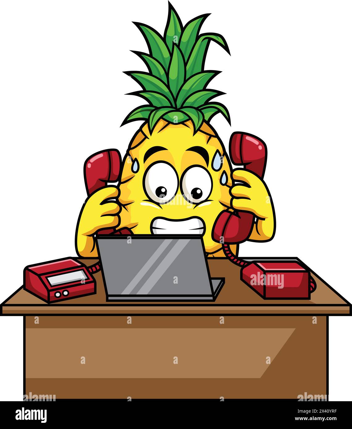 Pineapple fruit cartoon smiley hi-res stock photography and images - Alamy