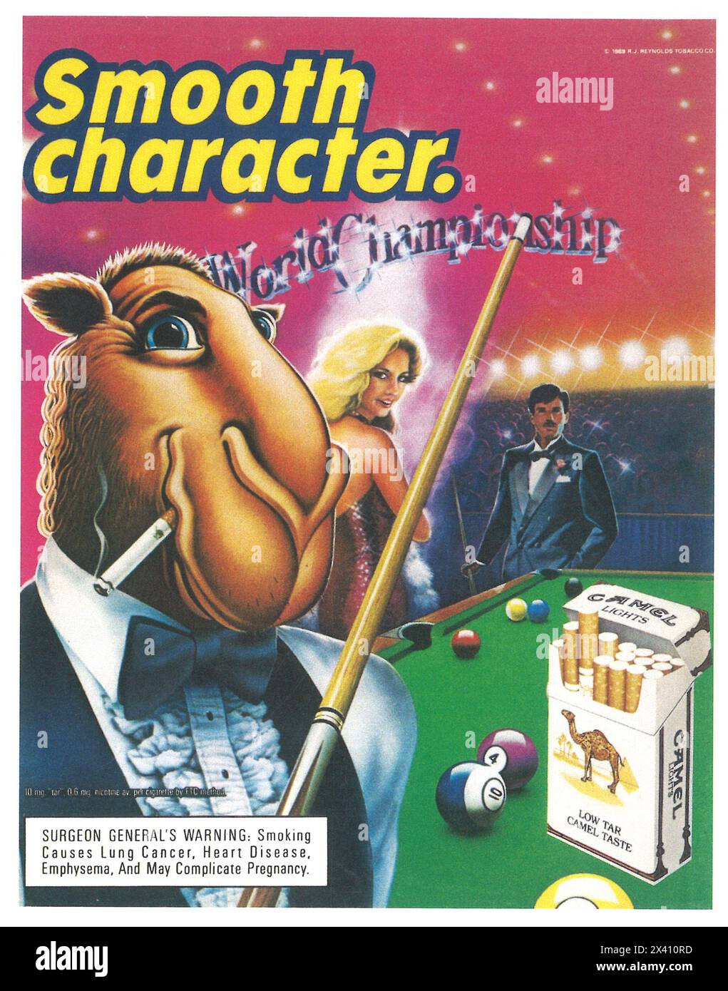 1989 Camel cigarettes ad - Smooth character - Joe Camel at Pool Game ...