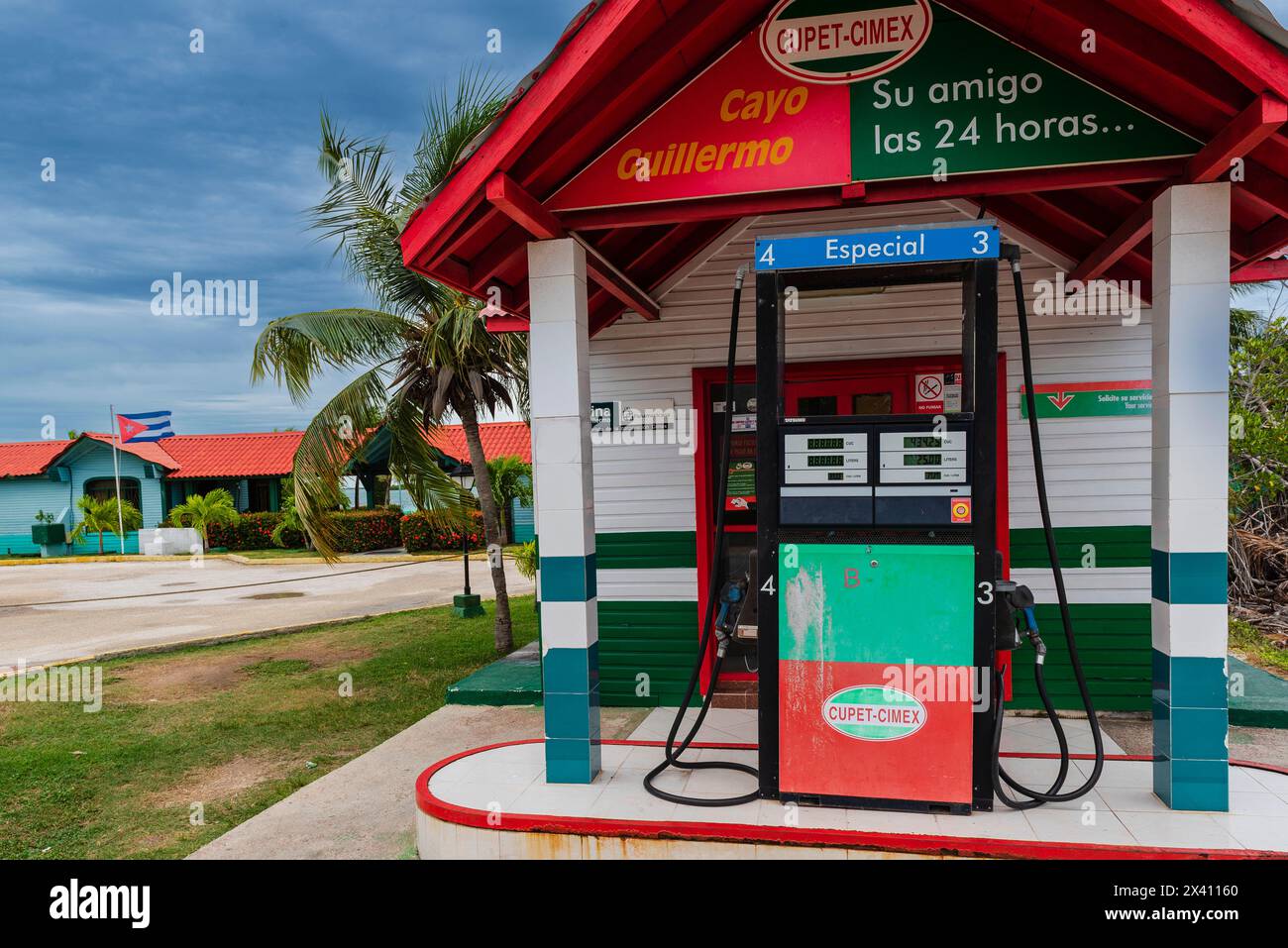 Fuel pump at a gas station at Cayo Guillermo, Cuba; Cayo Guillermo ...
