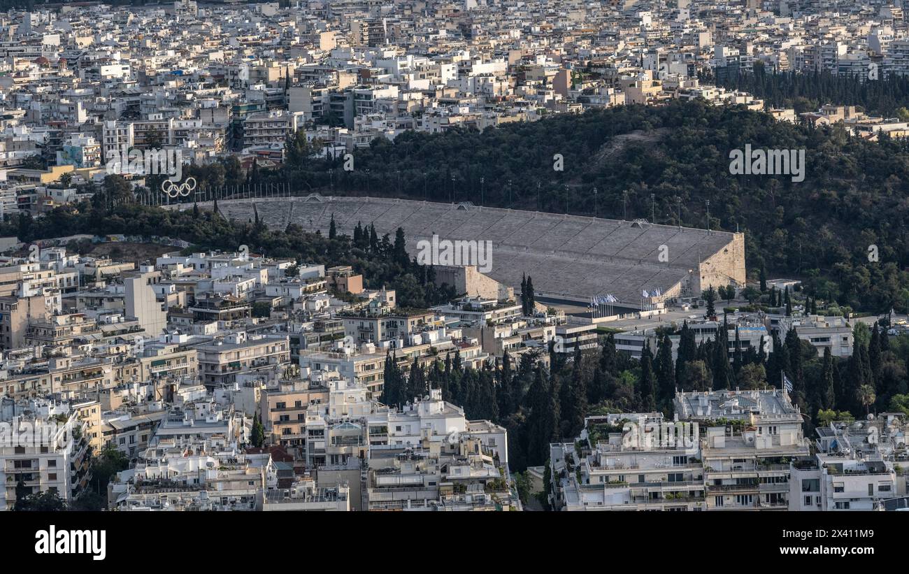Views from Lycabettus Hill, the highest point in the center of Athens ...
