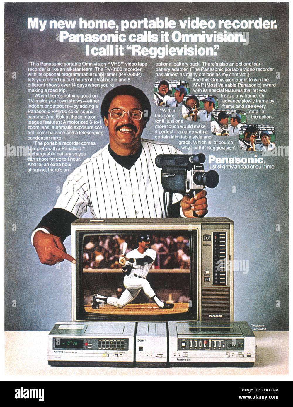 1981 Panasonic Omnivision VHS video tape recorder PV-3100, Portable VCR ...