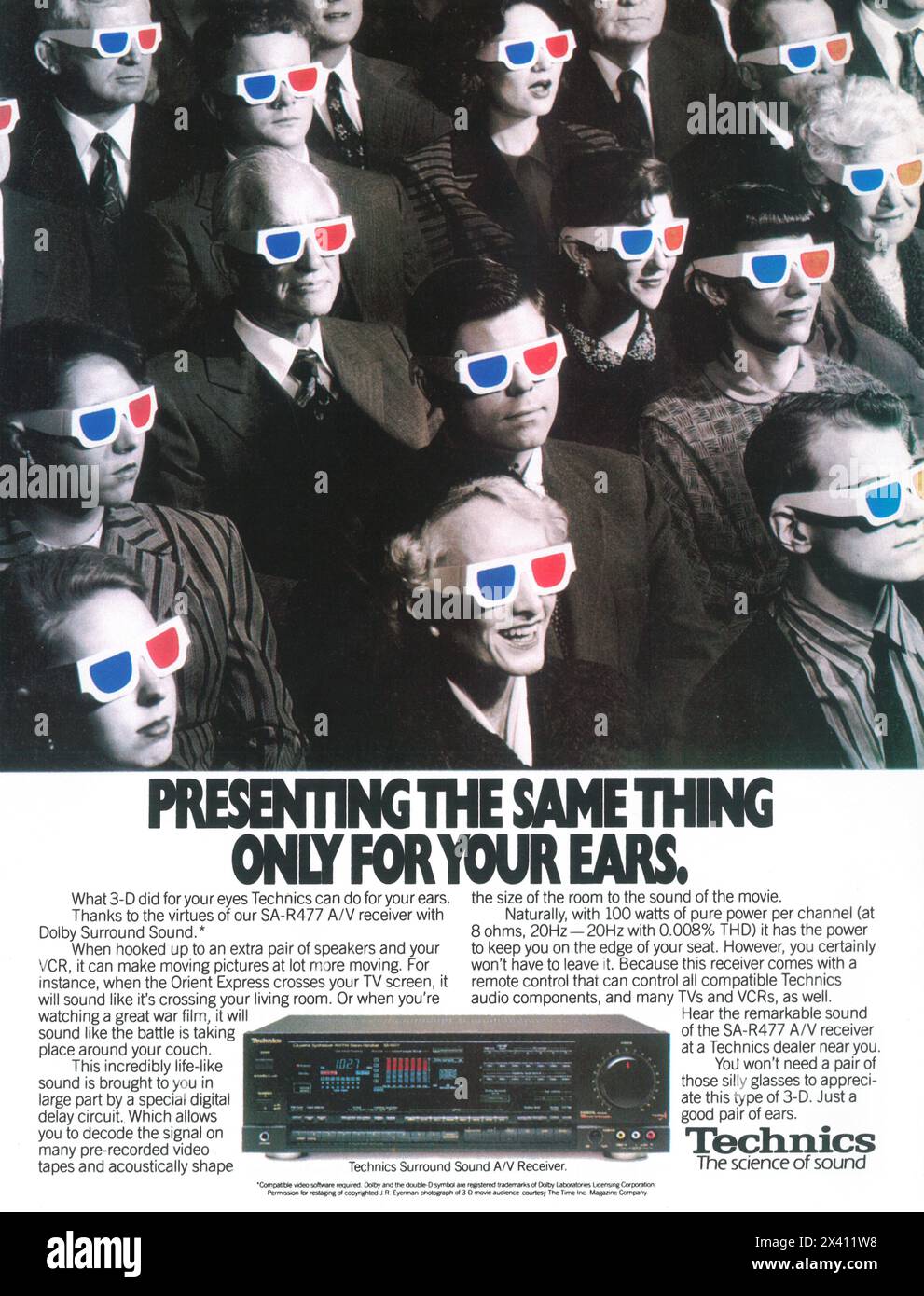 1989 Technics SA-R477 Surround Sound A/V Receiver Ad - "What 3D did for ...