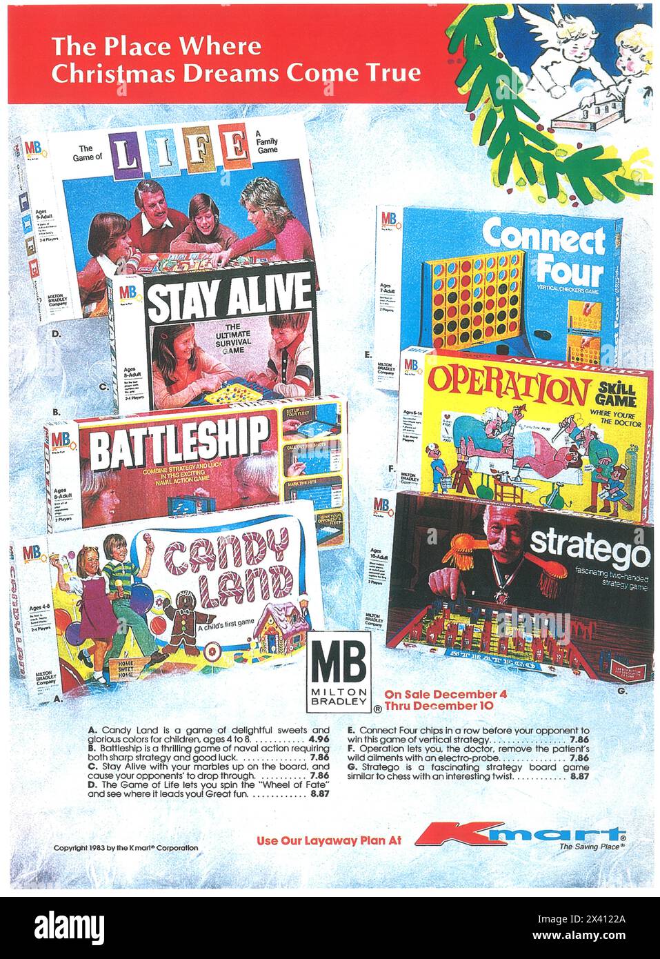 1983 Milton Bradley board games sold at K-Mart ad Stock Photo - Alamy