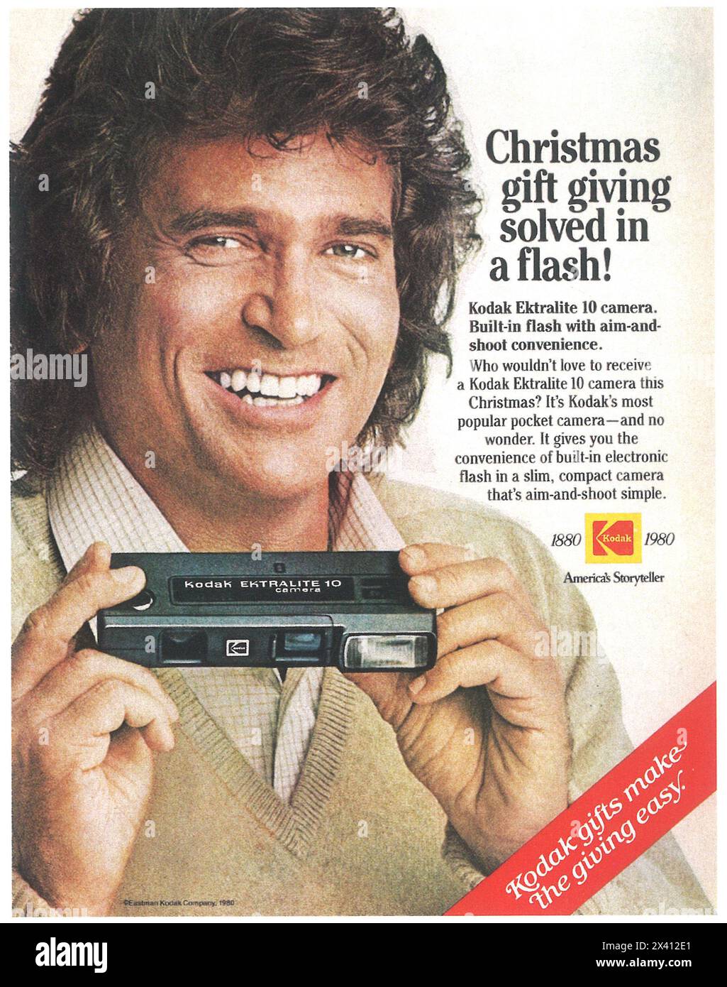 1980 Kodak Ektralite 10 camera ad with Michael Landon Stock Photo - Alamy