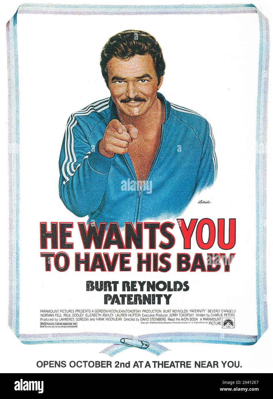 1981 Paternity film poster with Burt Reynolds, directed by David Steinberg Stock Photo - Alamy