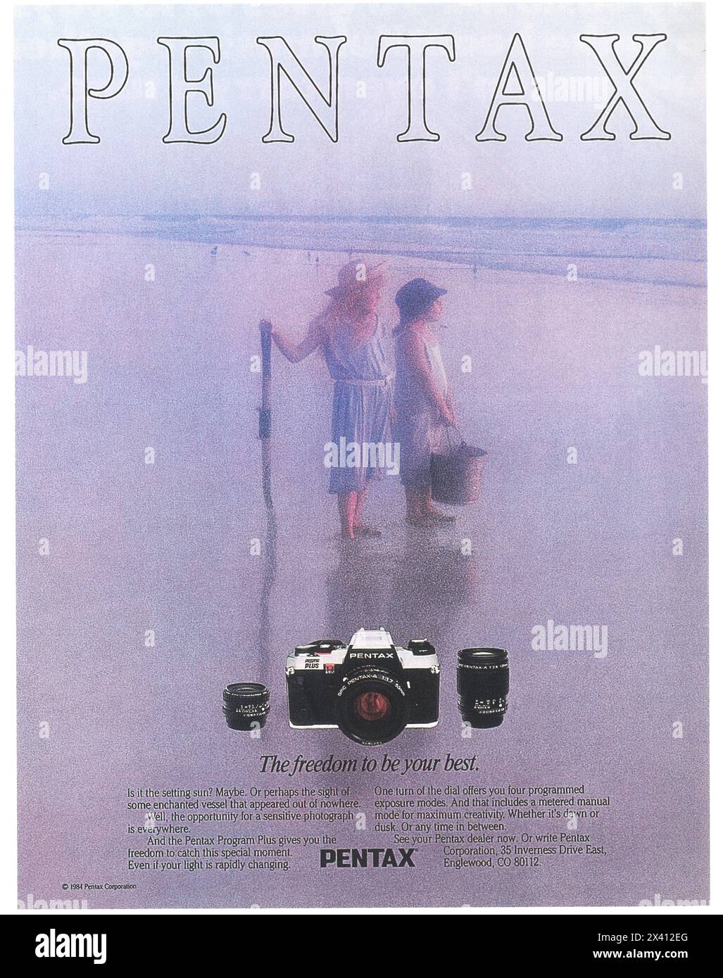 1984 Pentax Camera Ad -Freedom To Be Your Best Stock Photo - Alamy