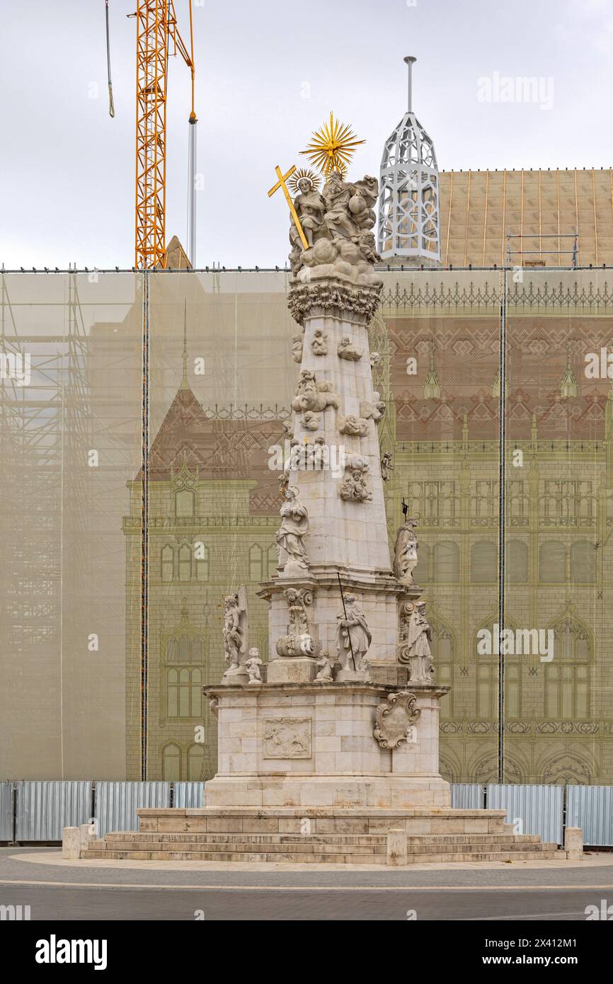 Budapest, Hungary - July 31, 2022: Holy Trinity Statue Historic ...