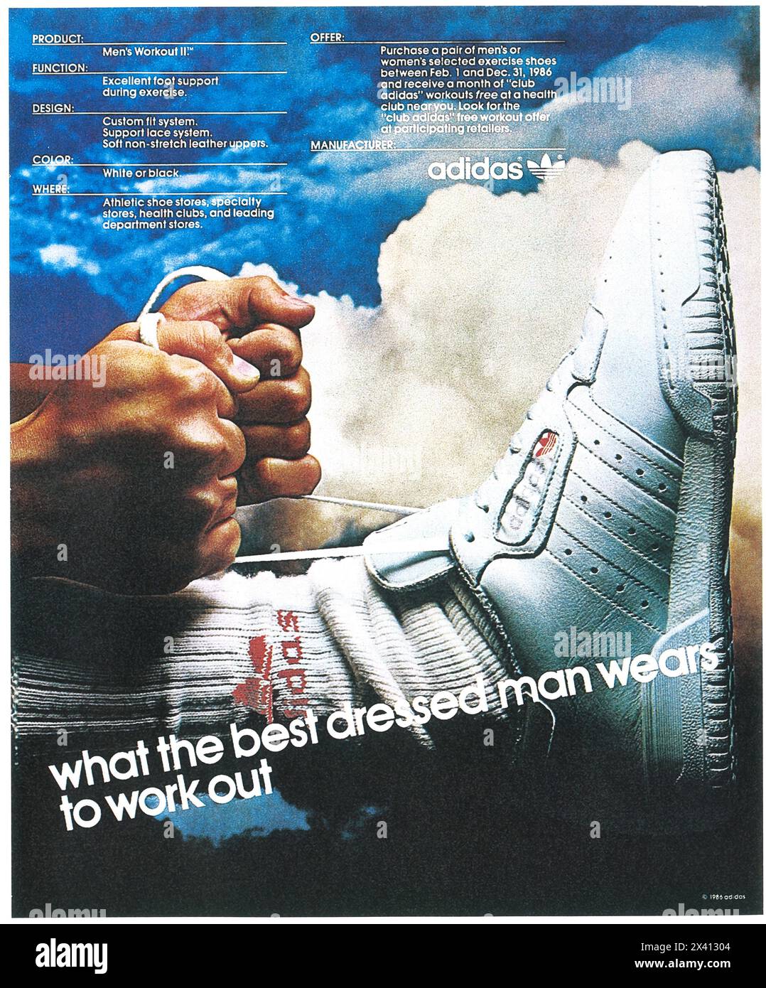 1986 Adidas Shoes Ad - What Best Dressed Man Wears To Work Out Stock ...