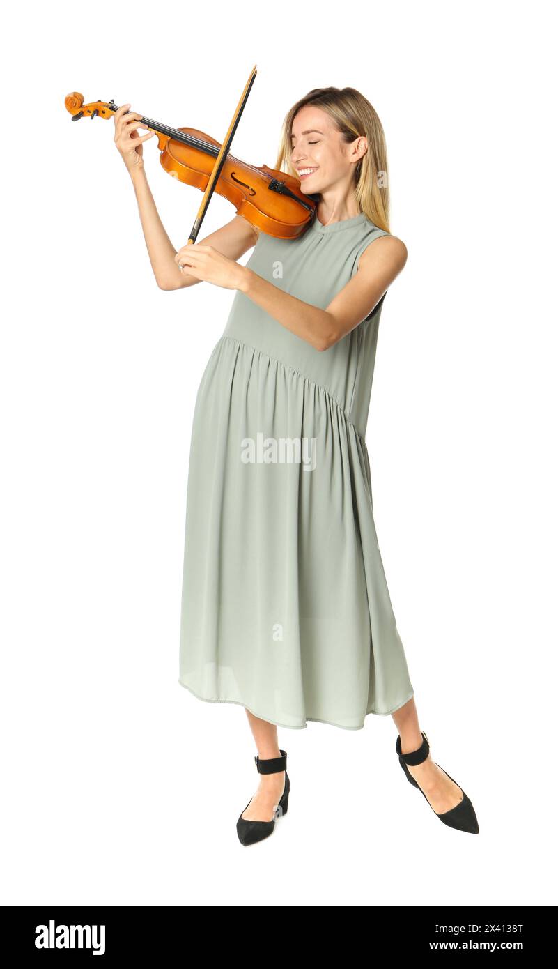 Beautiful woman playing violin hi-res stock photography and images - Alamy