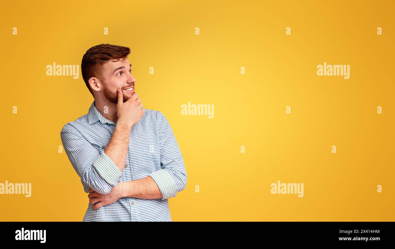 Man curious thinking hand gesture hi-res stock photography and images ...