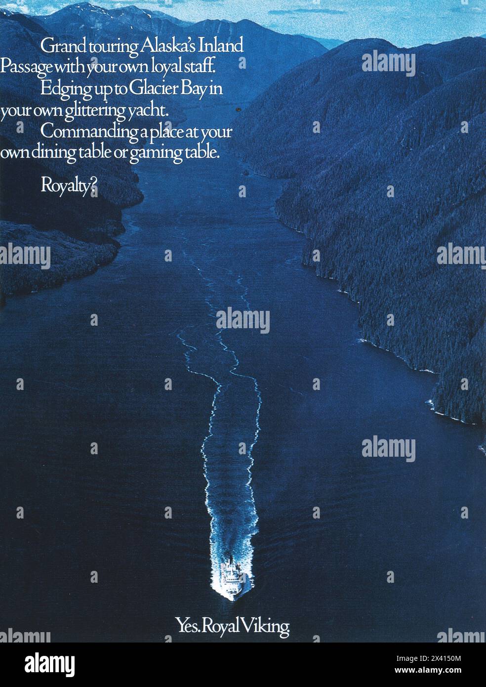 1980s Royal Viking Alaska Glaciers travel ad Stock Photo - Alamy