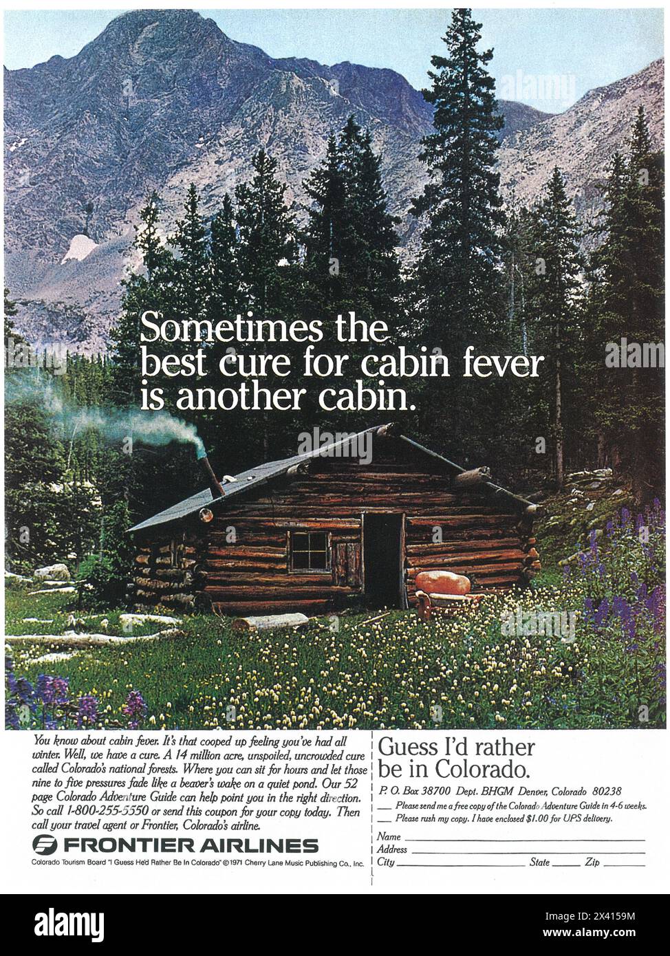 1985 Colorado Tourism Board ad Stock Photo - Alamy