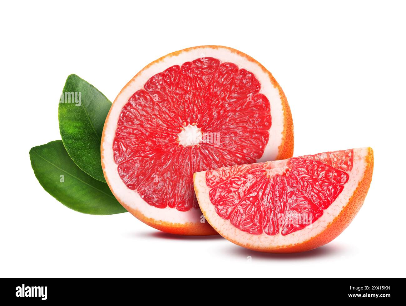 Pieces of fresh ripe grapefruit isolated on white Stock Photo - Alamy