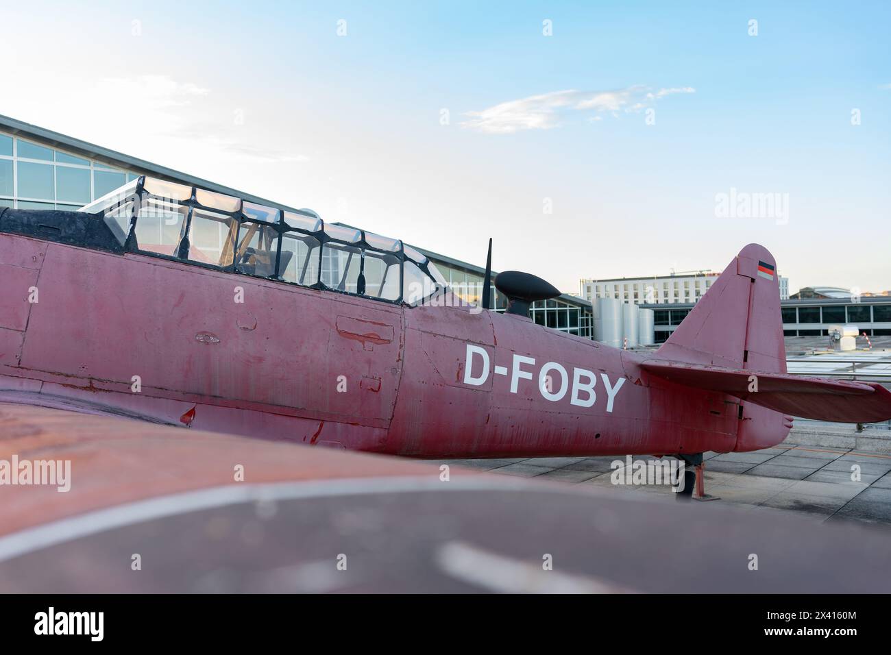 Plane. D-FOBY. North American AT-6A Texan. Model of an old airplane ...