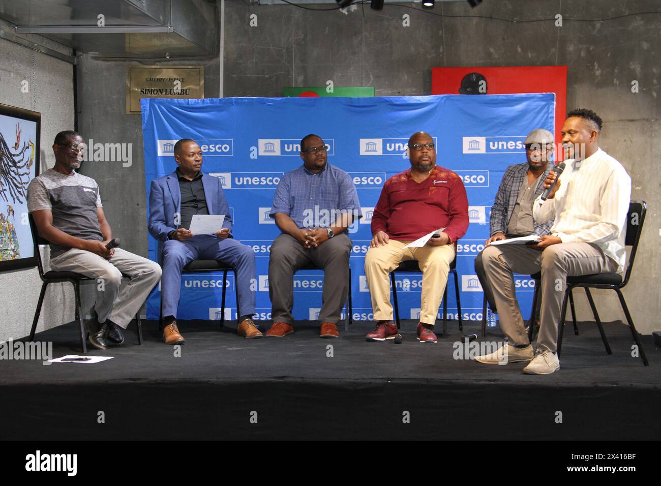 Windhoek, Namibia. 29th Apr, 2024. People attend a colloquium to ...