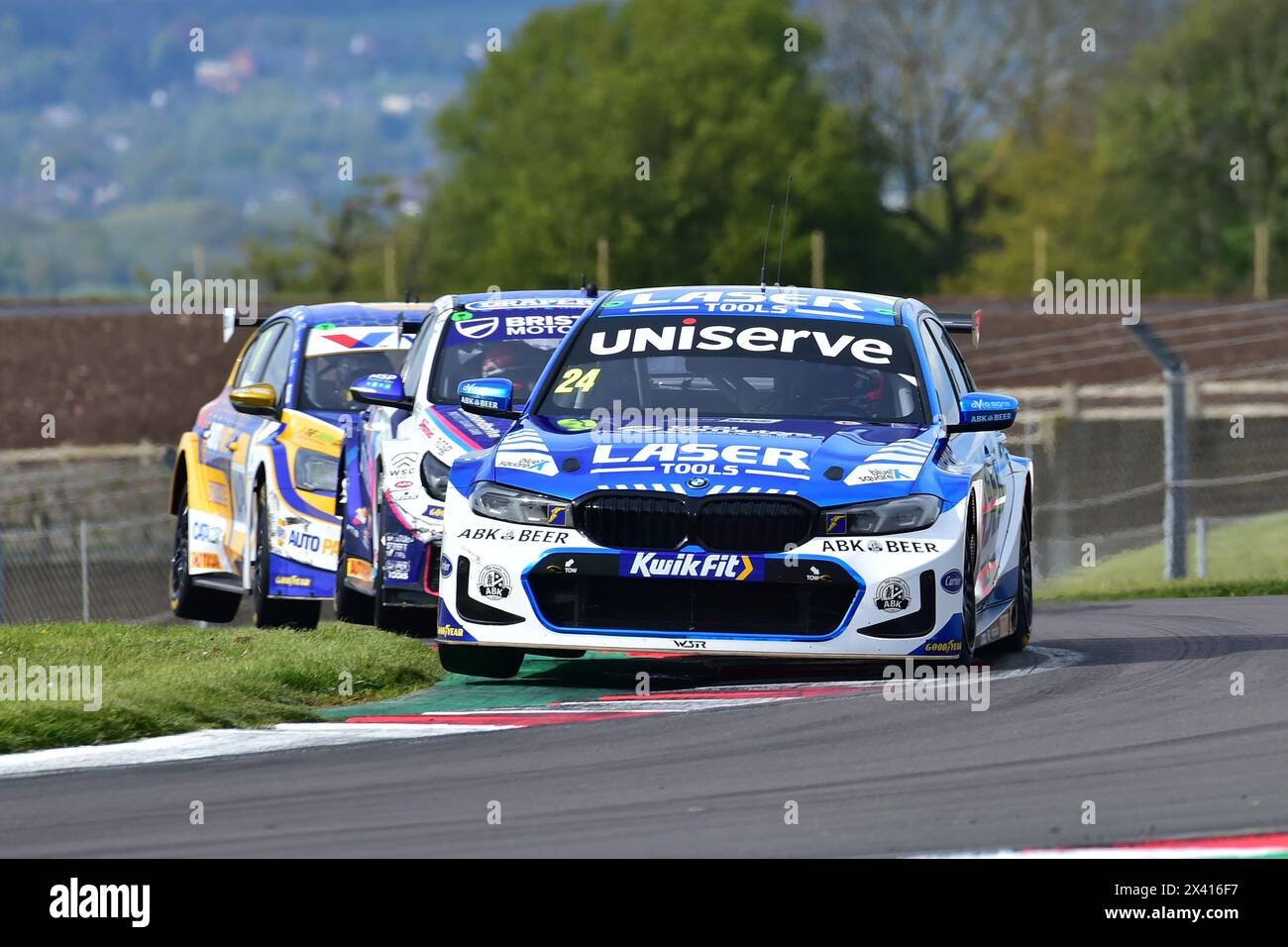 Just lifting a front inside wheel at Coppice, Jake Hill, BMW 330e M Sport, Laser Tools Racing ...