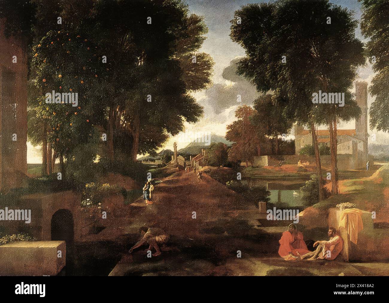 POUSSIN, Nicolas (b. 1594, Les Andelys, d. 1665, Roma) A Roman Road ...