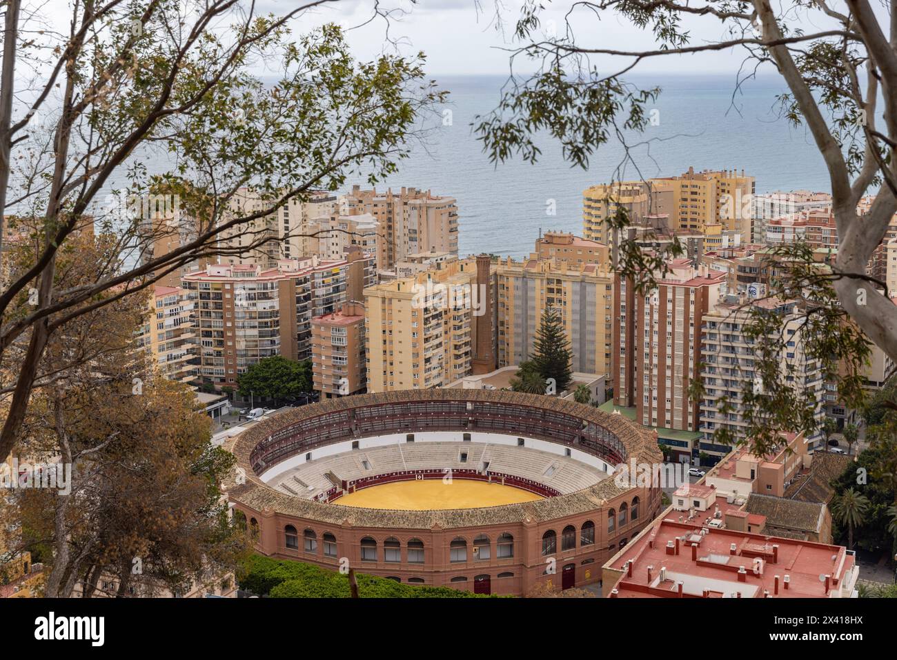 Malaga Bull Fighting area from high angle view Stock Photo - Alamy