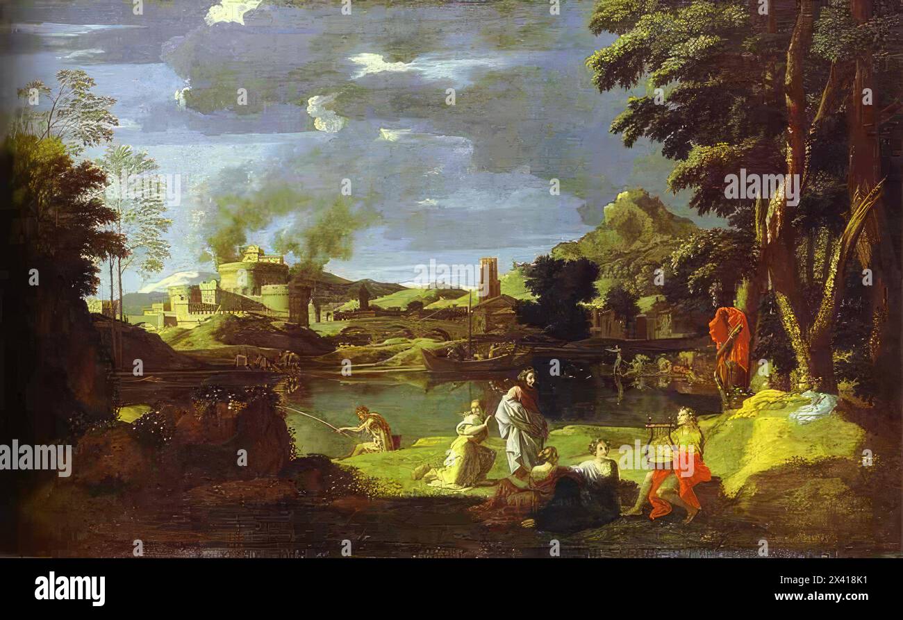 Nicolas Poussin - Landscape with Orpheus and Eurydice Stock Photo - Alamy