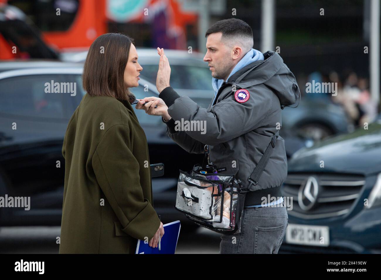 News anchor of bbc reporting scotland news programme hi-res stock ...