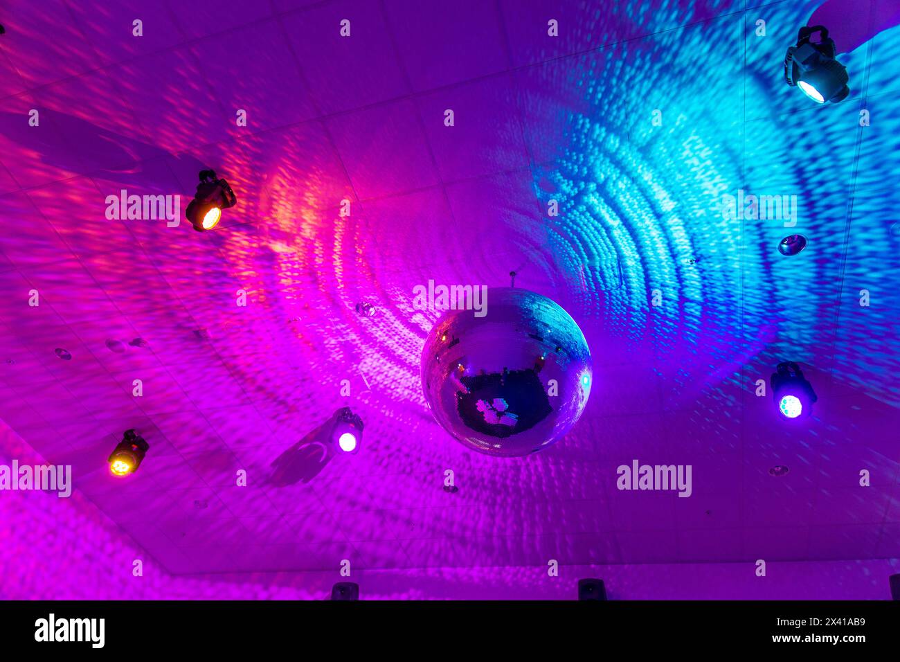 Silver shining disco ball mirror hi-res stock photography and images ...