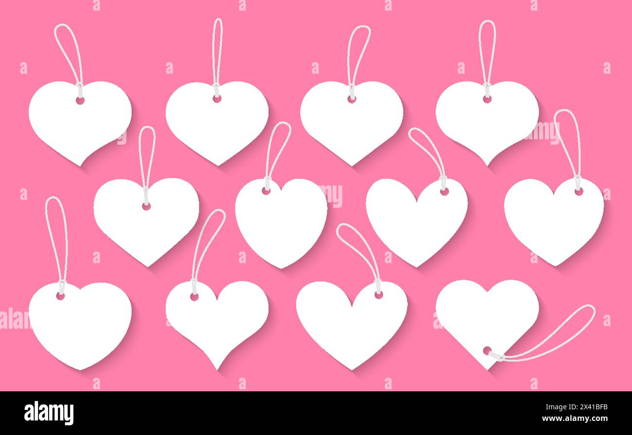 Heart black silhouette icon set. Empty background romantic symbol on ...