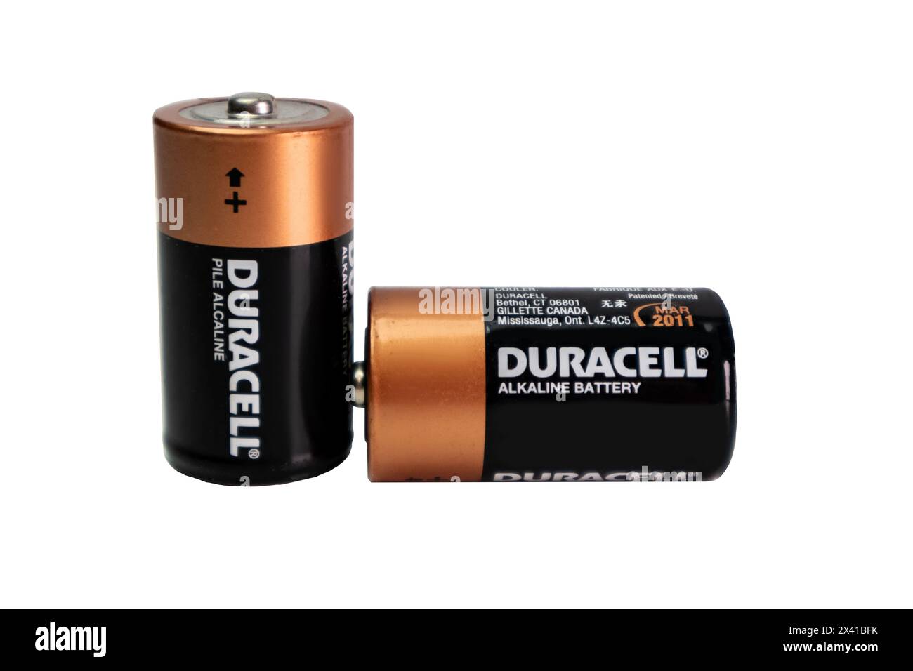 Duracell Batteries Size D isolated on white background Stock Photo - Alamy