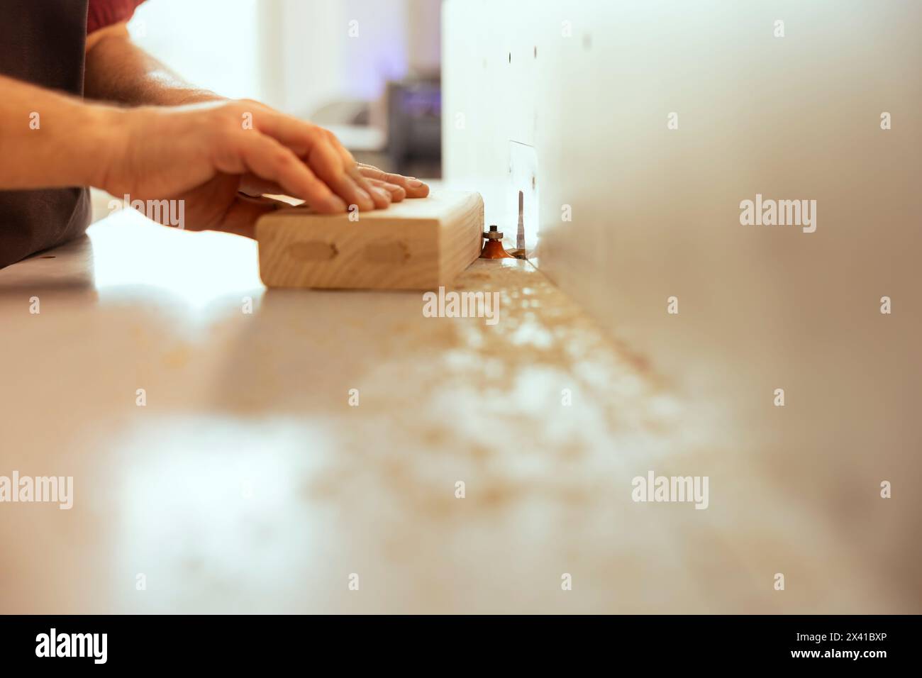 Woodworker cutting piece lumber on hi-res stock photography and images ...