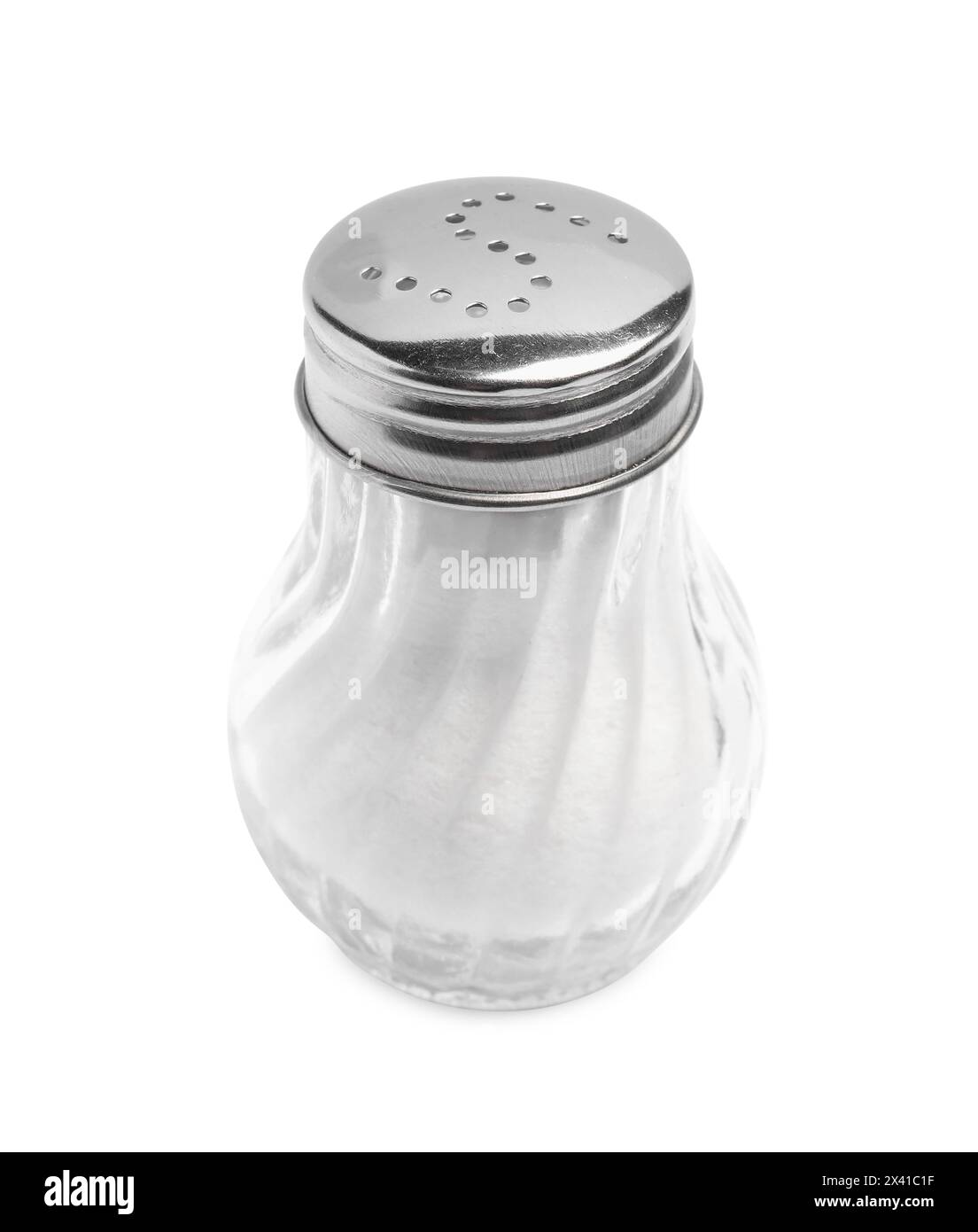 Natural salt in shaker on white background Stock Photo - Alamy