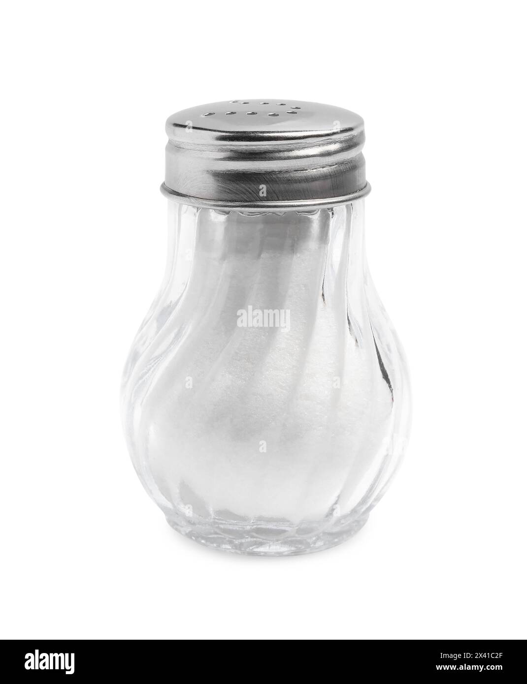 Natural salt in shaker on white background Stock Photo - Alamy