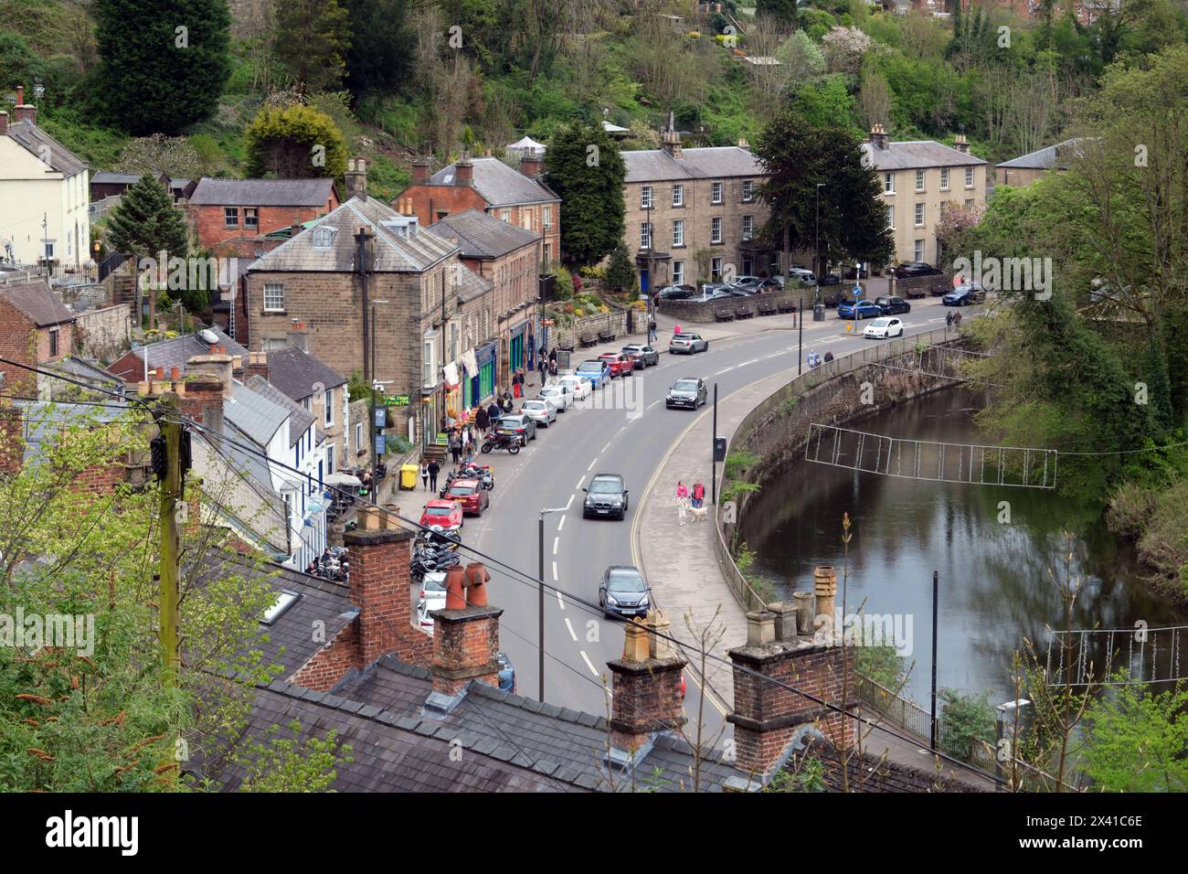 The village of Matlock Bath and the River Derwent, Peak District, Derby ...