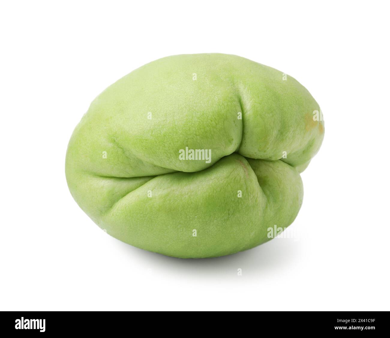 One fresh green chayote isolated on white Stock Photo - Alamy