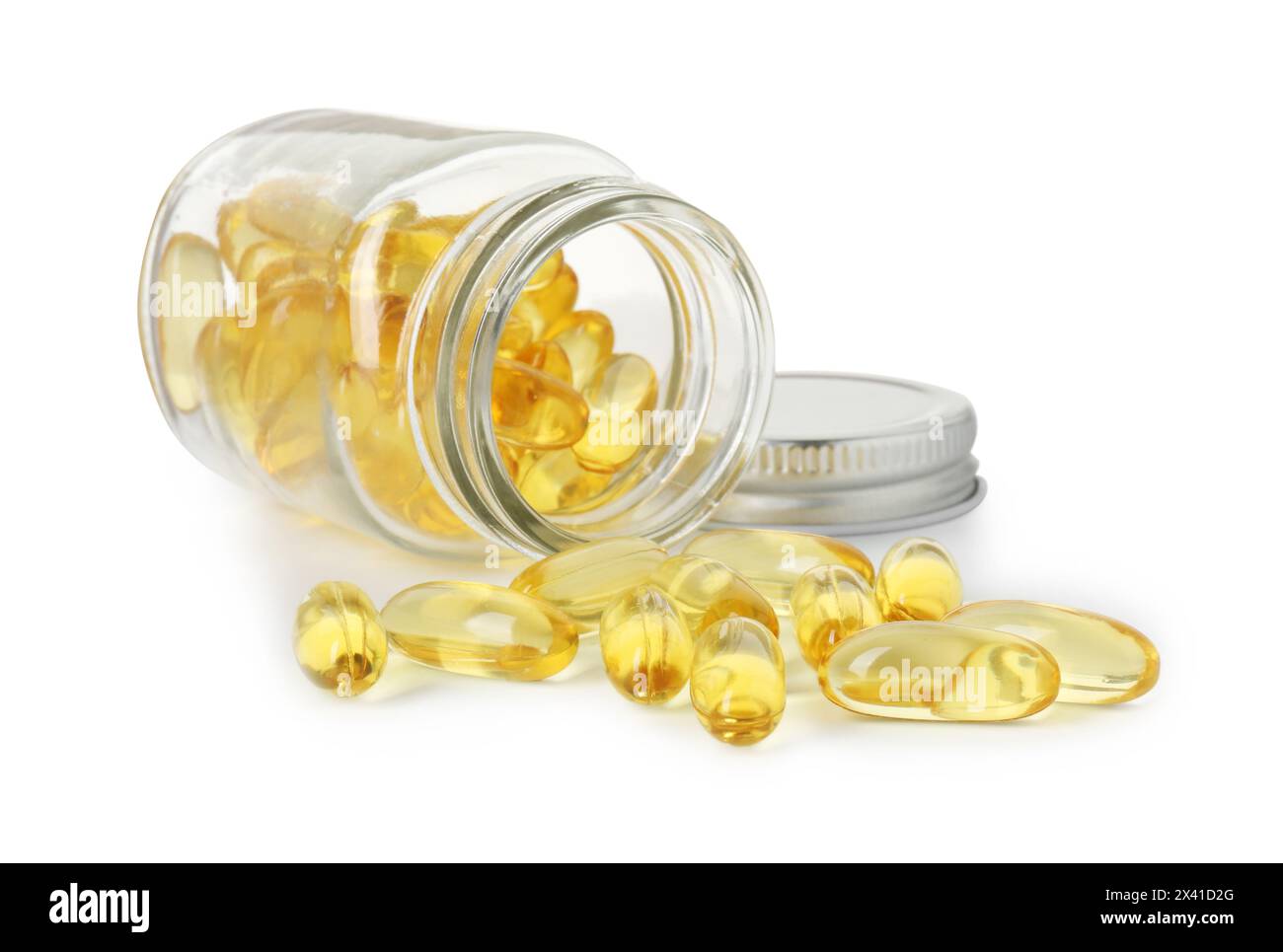 Natural supplement capsules scattered hi-res stock photography and ...