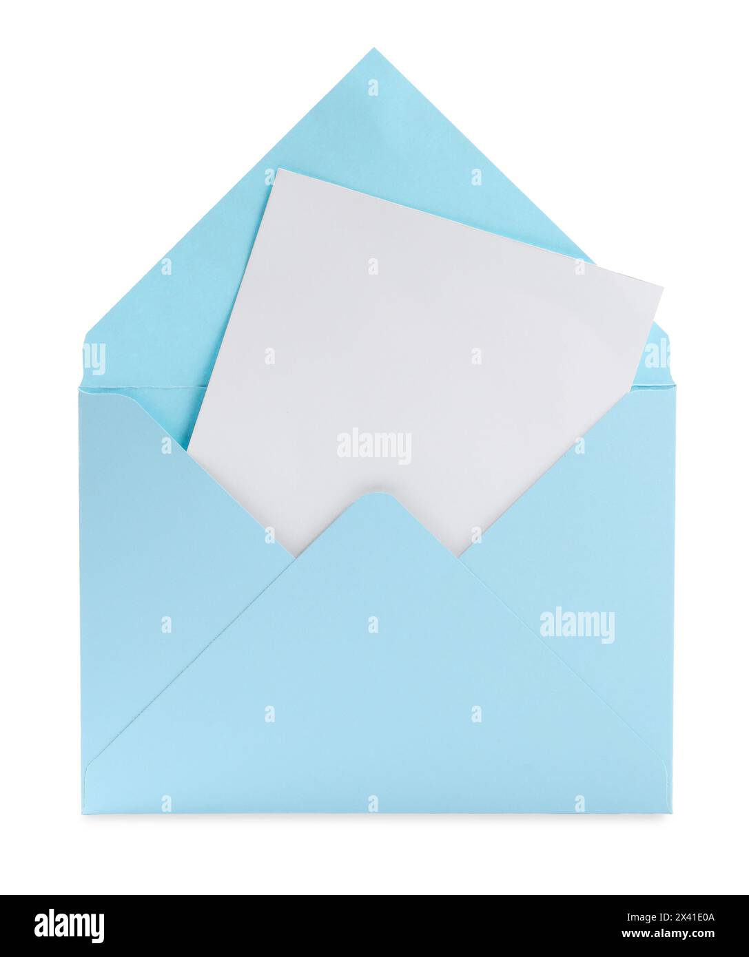 Letter envelope with card on white background Stock Photo - Alamy
