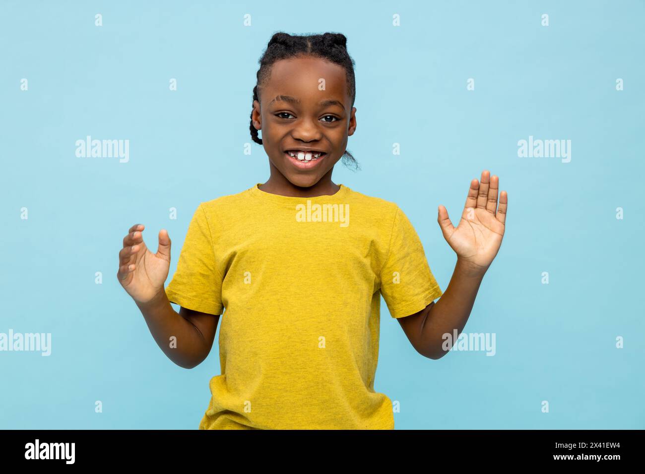 Excited school age black boy hi-res stock photography and images - Alamy